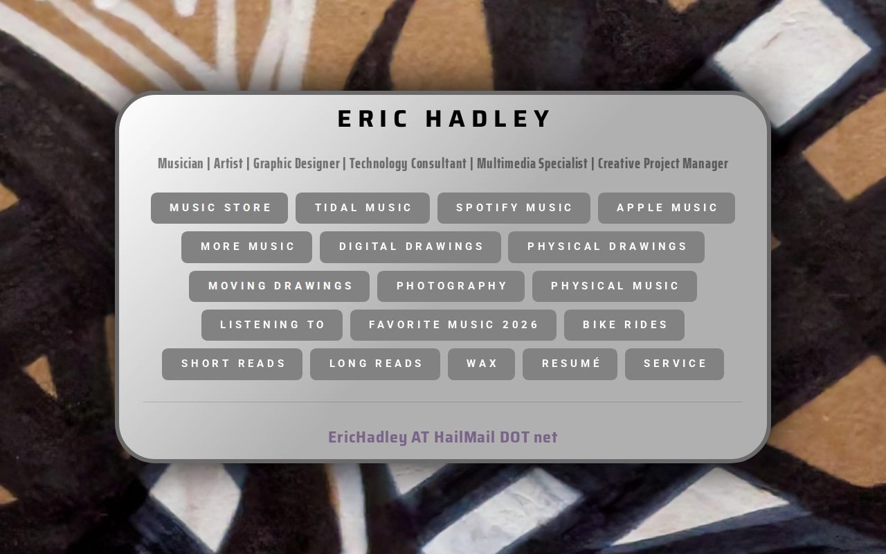 Eric Hadley Chicago Evanston Skokie Designer Artist Musician
